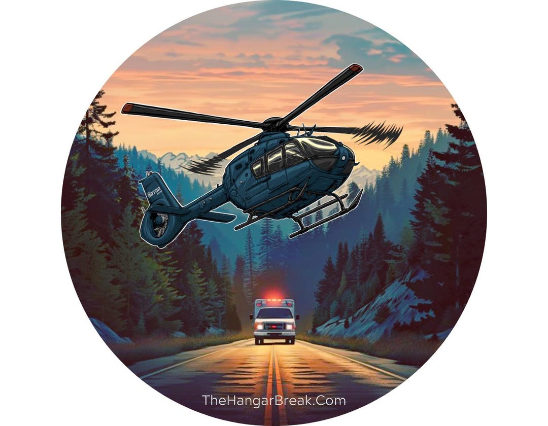 First Responders Water Bottle Sticker With Medevac Design, Helicopter ...