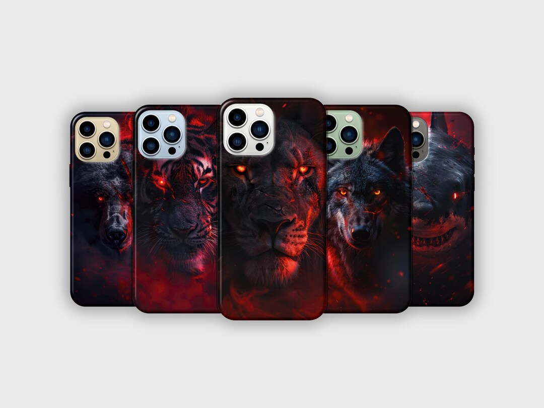 Inferno Animals - Red Aesthetic Art Cover for iPhone 16 15 14 13 12 11 ...