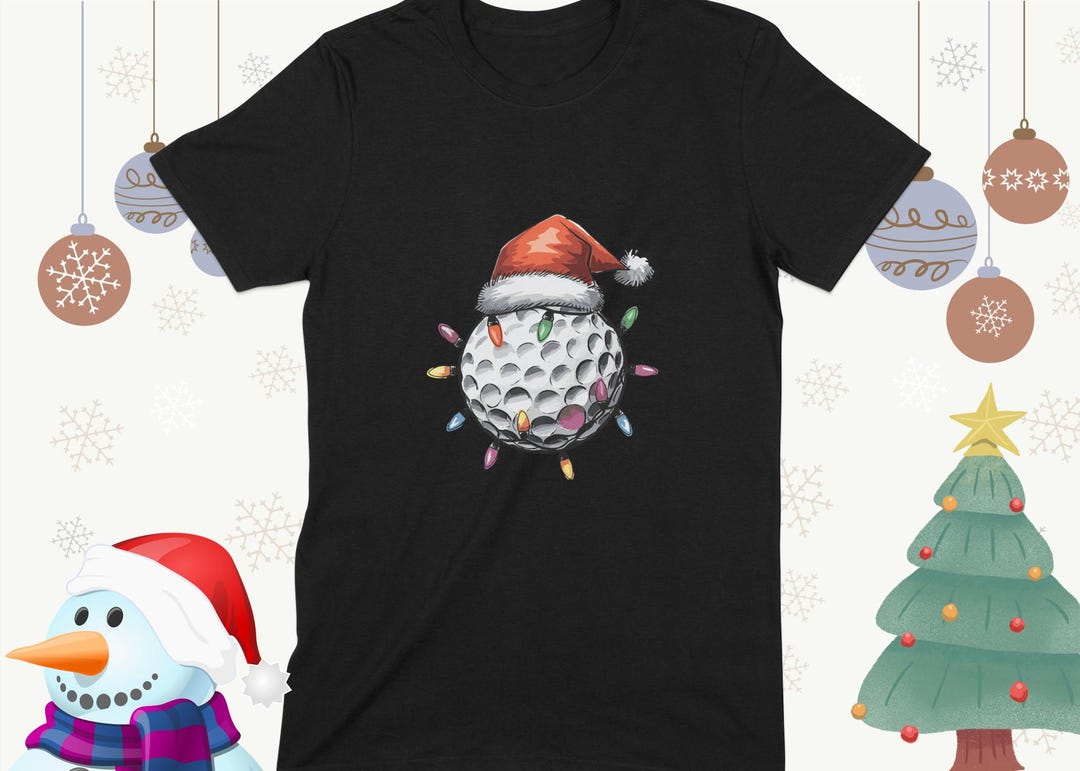 Funny Golf Christmas T-shirt, Holiday Golf Shirt, Christmas Lights Golf ...