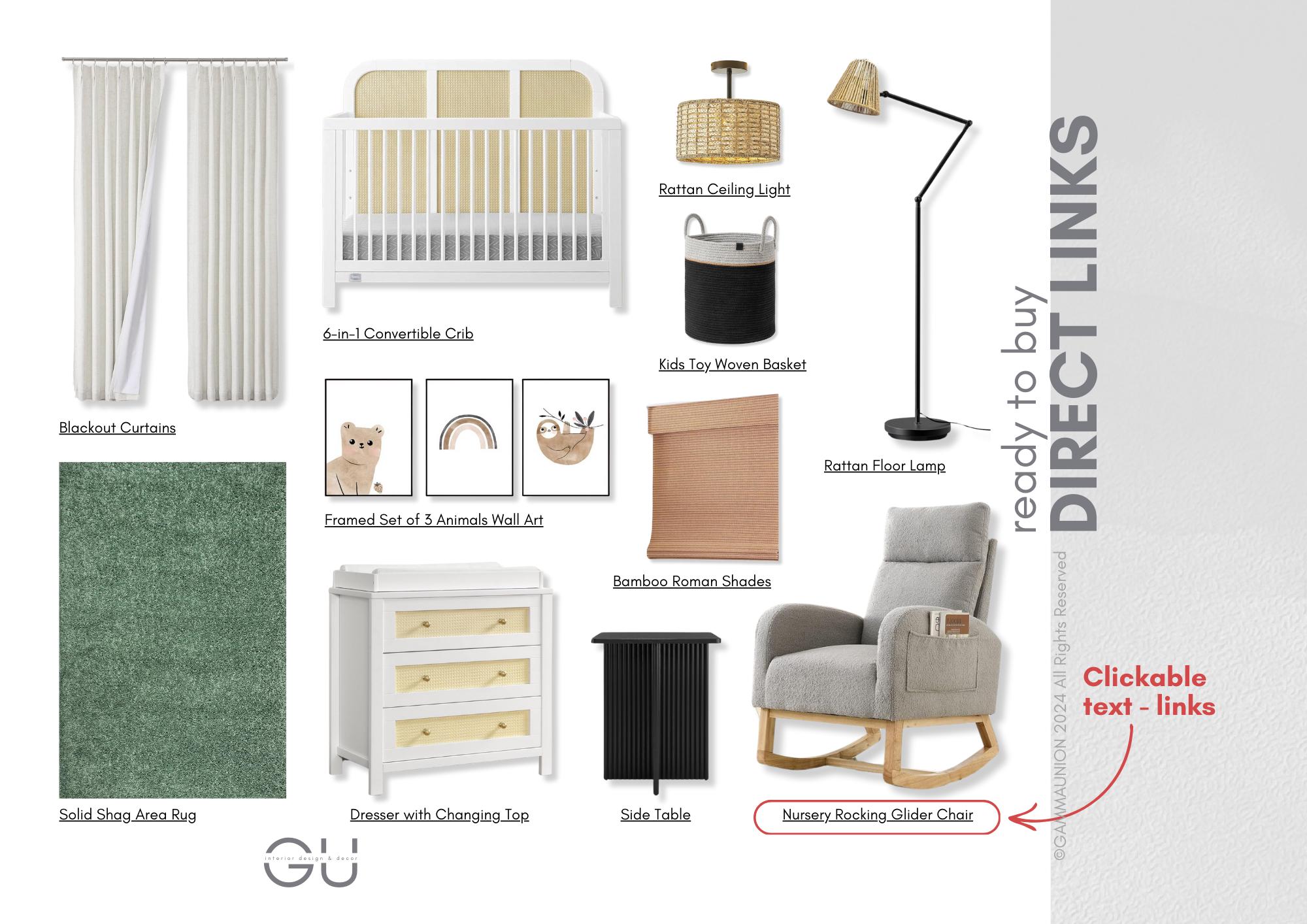 Pre-designed Green Nursery: Modern Neutral Package With Mood Board ...