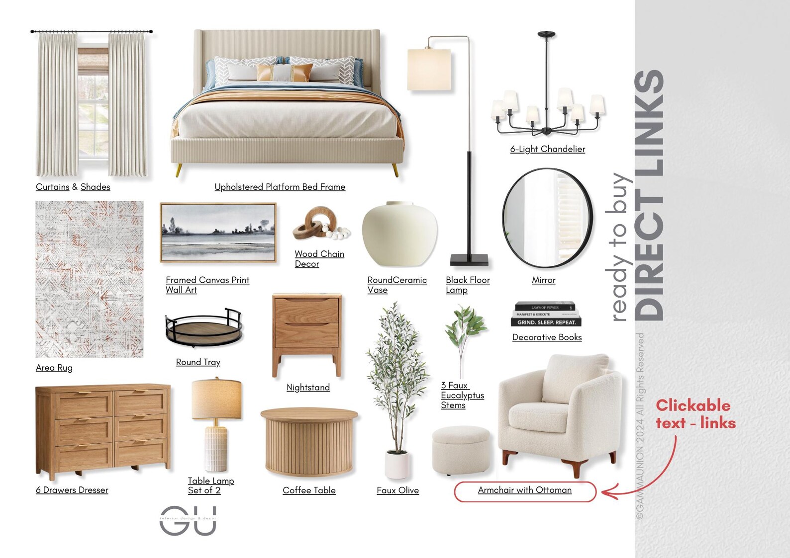 Pre-designed Master Bedroom Package, Pre-made Modern Neutral Bedroom ...