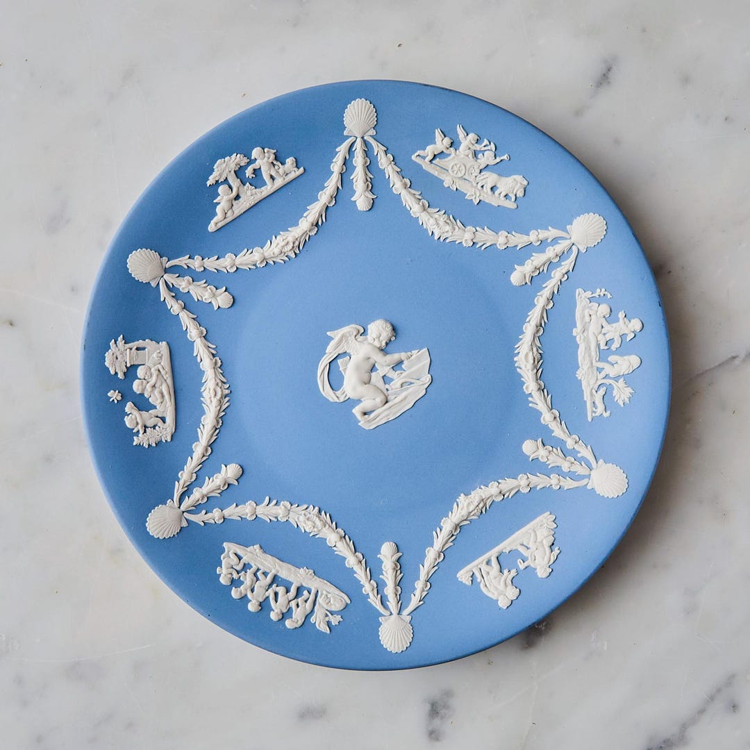 Wedgwood Blue Jasperware Plate: Embossed Cherubs - Etsy