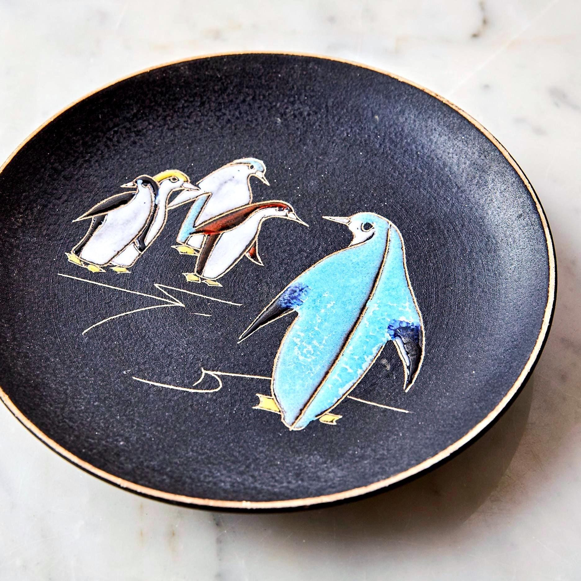 Rare Vintage Ruscha Plate: Penguin, Germany, 717/1 - Etsy