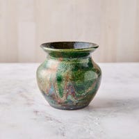 Negative Space Vase - Tourquoise and Lime Green Gloop Glazed Ceramic ...