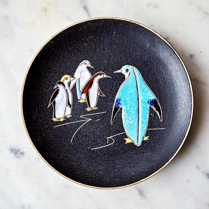 Rare Vintage Ruscha Plate: Penguin, Germany, 717/1 - Etsy