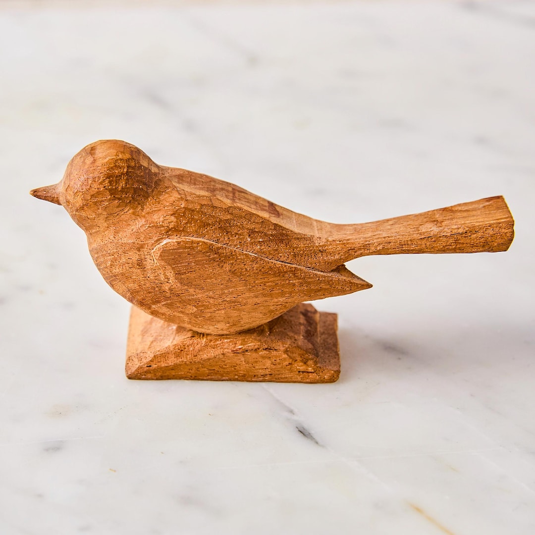 Small Hand Carved Wood Bird, Comfort Bird, Solid Wood Bird, Hand ...