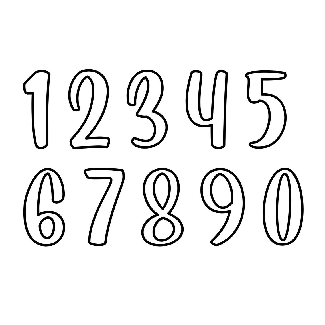Numbers 0-9 blueberry Outline - Etsy