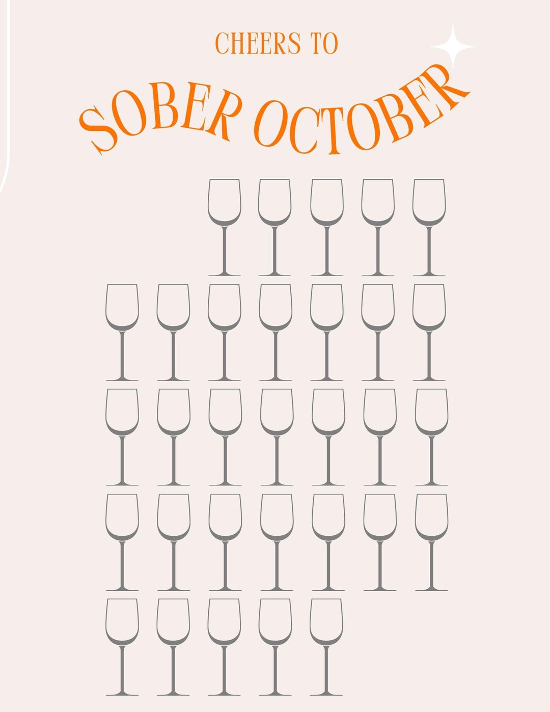 Sober October Tracker: Printable Sobriety Challenge (digital Download ...
