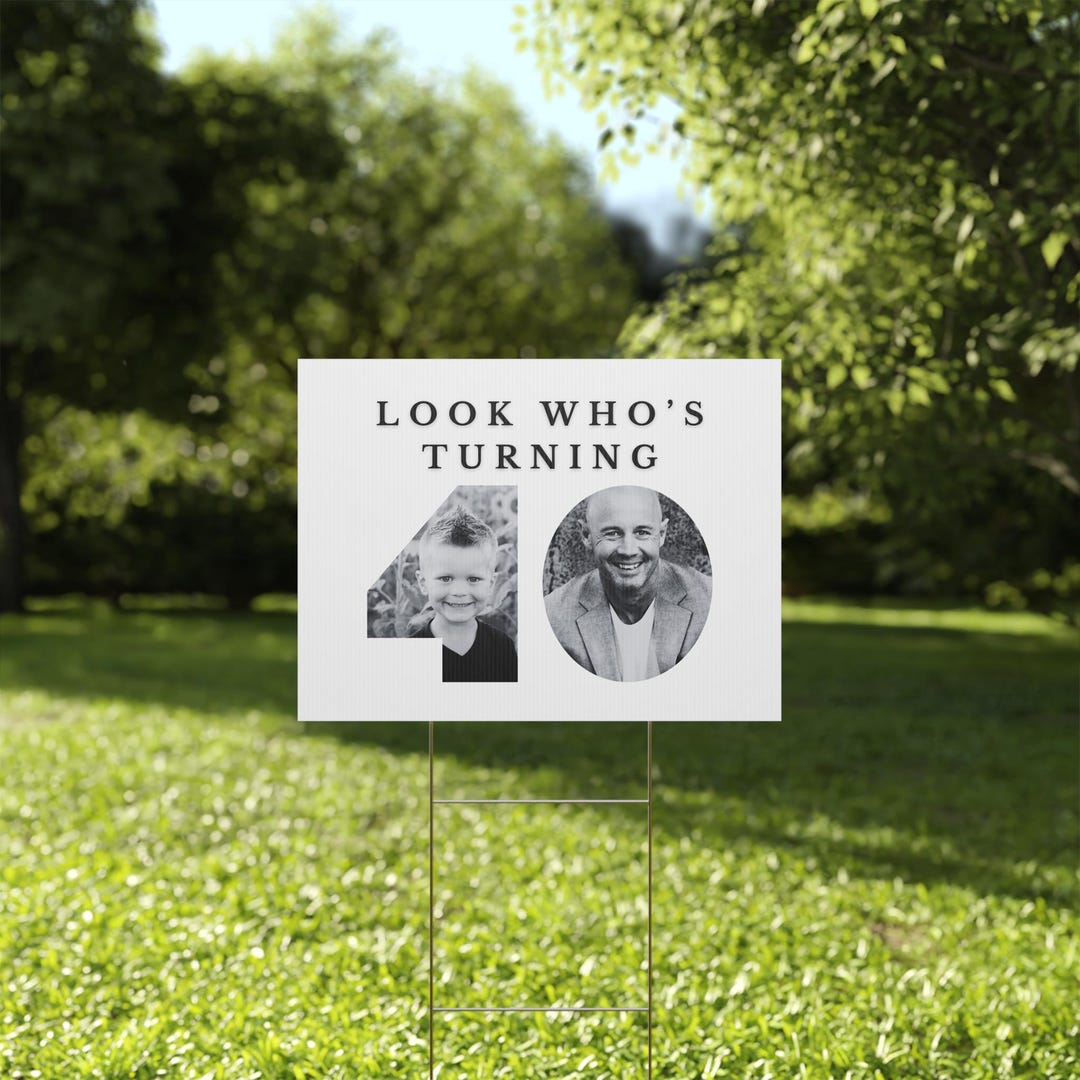 Custom 40th Birthday Yard Sign, Personalized Milestone Party Decor ...