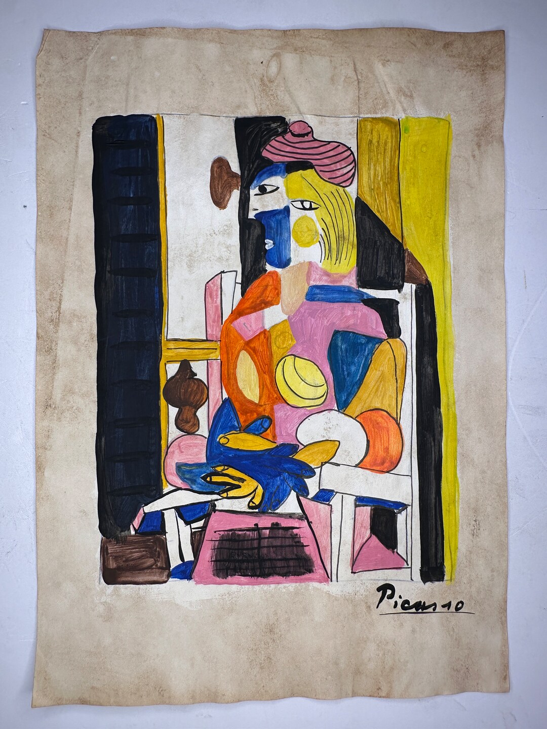 Pablo Picasso Certificate COA Painting Drawing Handmade Old Vintage ...