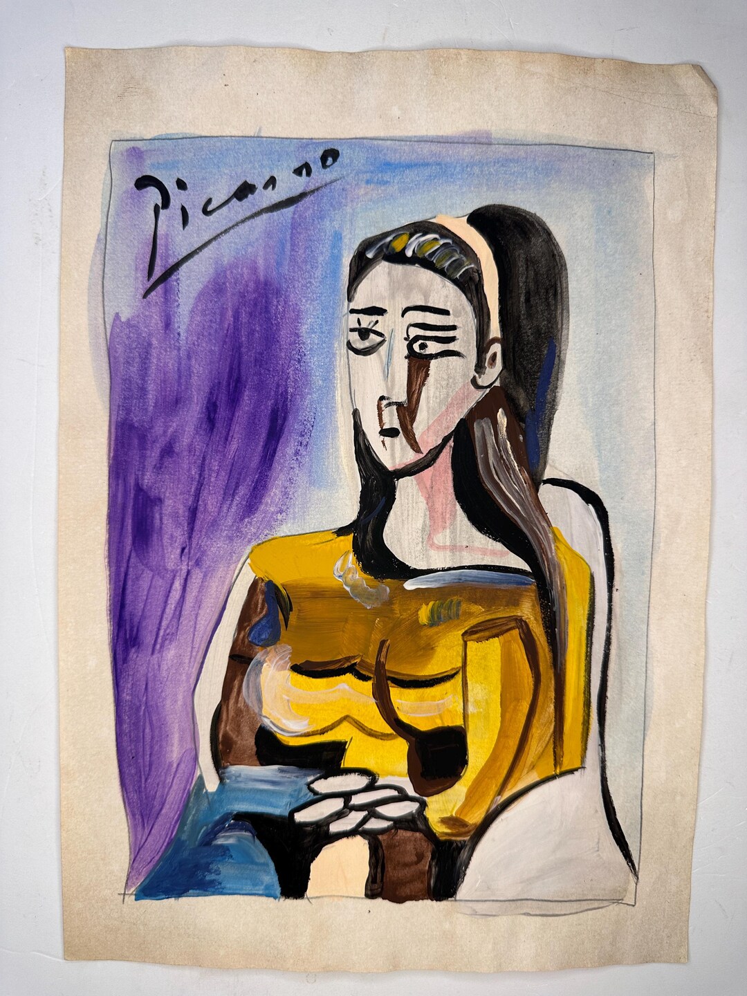 Pablo Picasso Certificate COA Painting Drawing Handmade Old Vintage ...