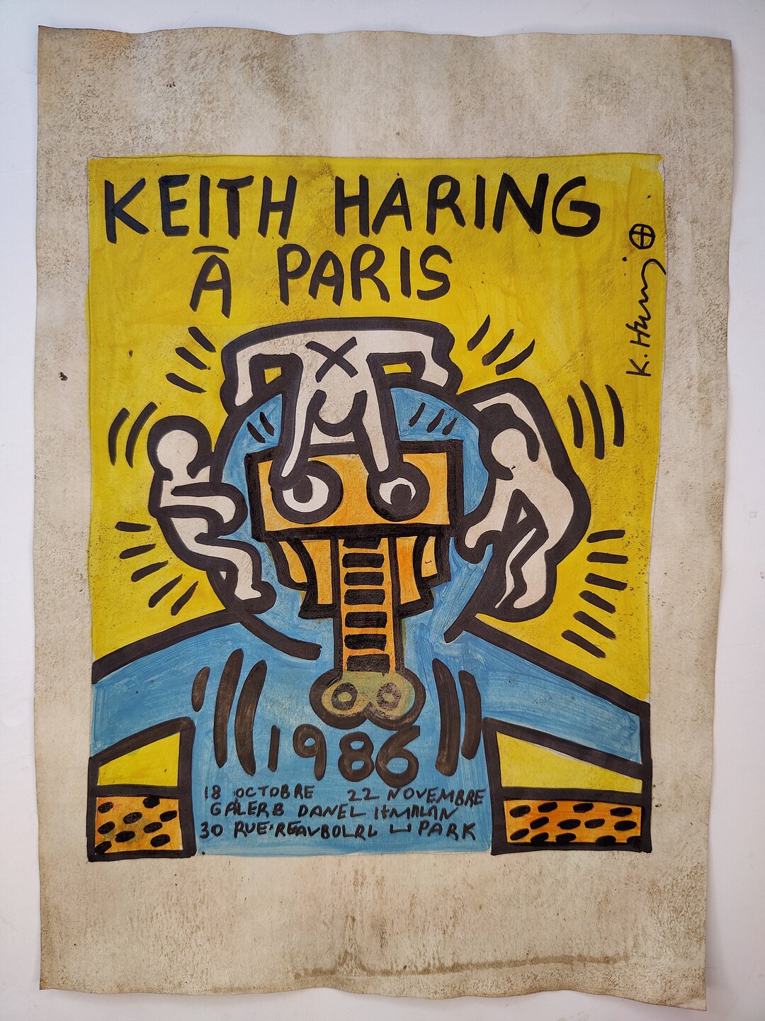 Keith Haring Certificate COA Painting Drawing Handmade Old Vintage ...