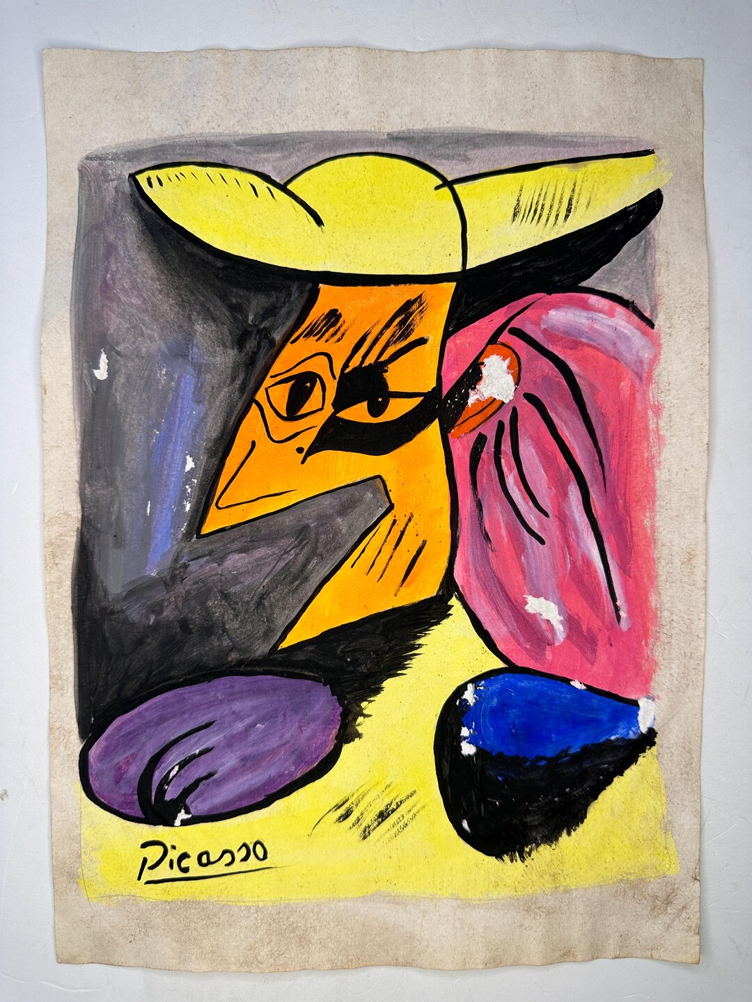 PABLO PICASSO Certificate COA Painting Drawing Handmade Old Vintage ...