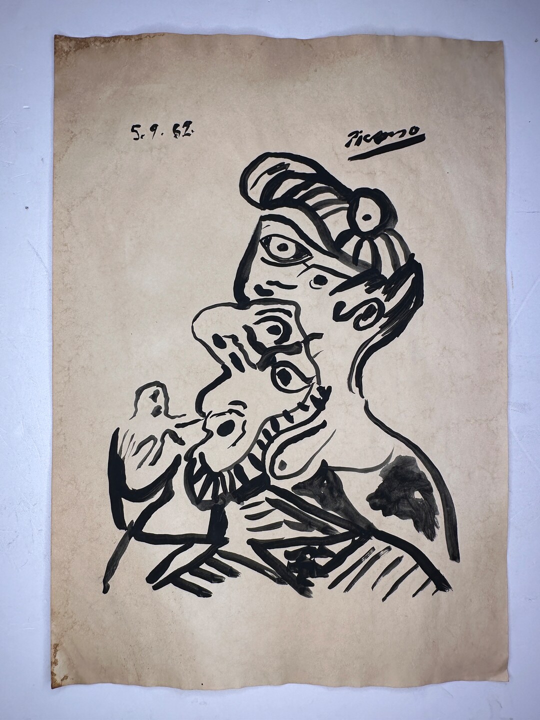 Pablo Picasso Certificate COA Painting Drawing Handmade Old Vintage ...