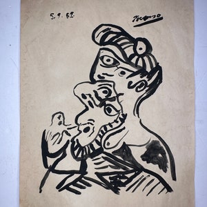 Pablo Picasso Certificate COA Painting Drawing Handmade Old Vintage ...