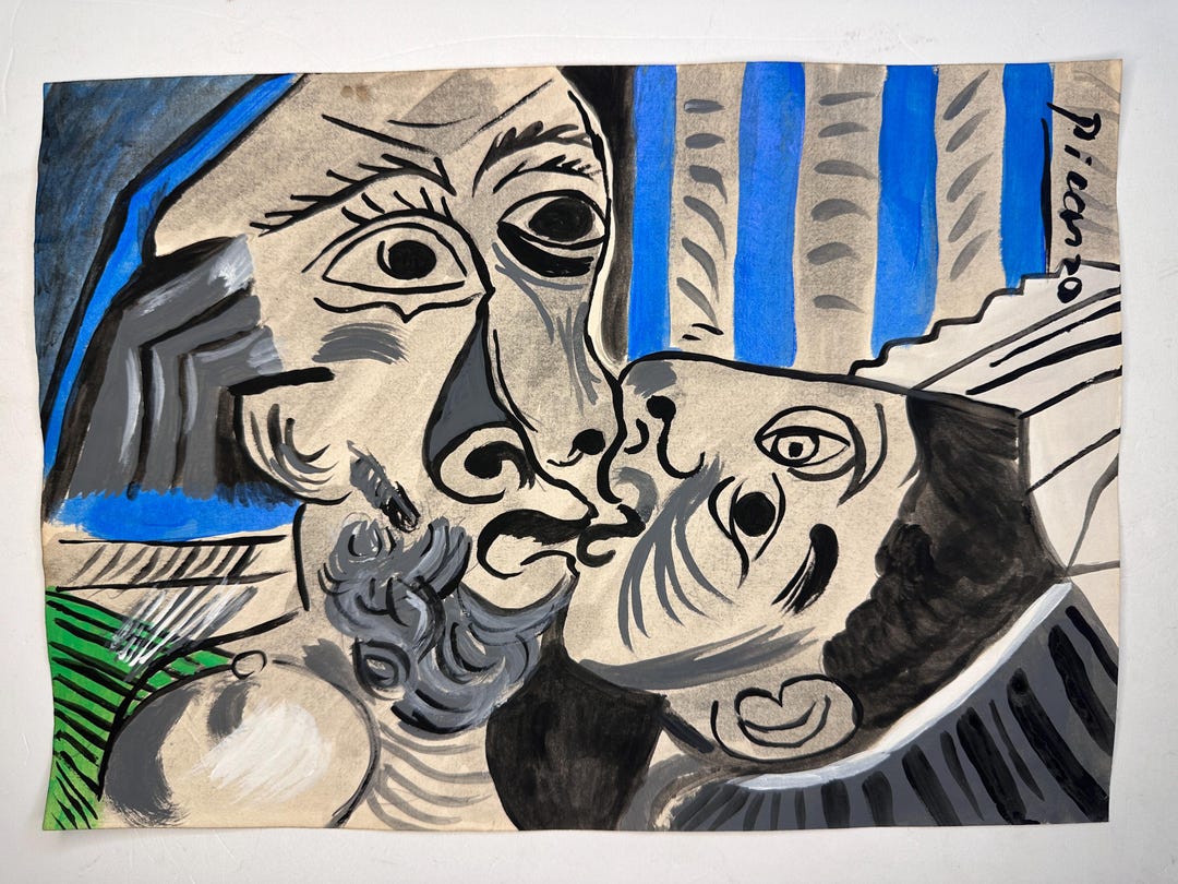 Pablo Picasso Certificate COA Painting Drawing Handmade Old Vintage ...