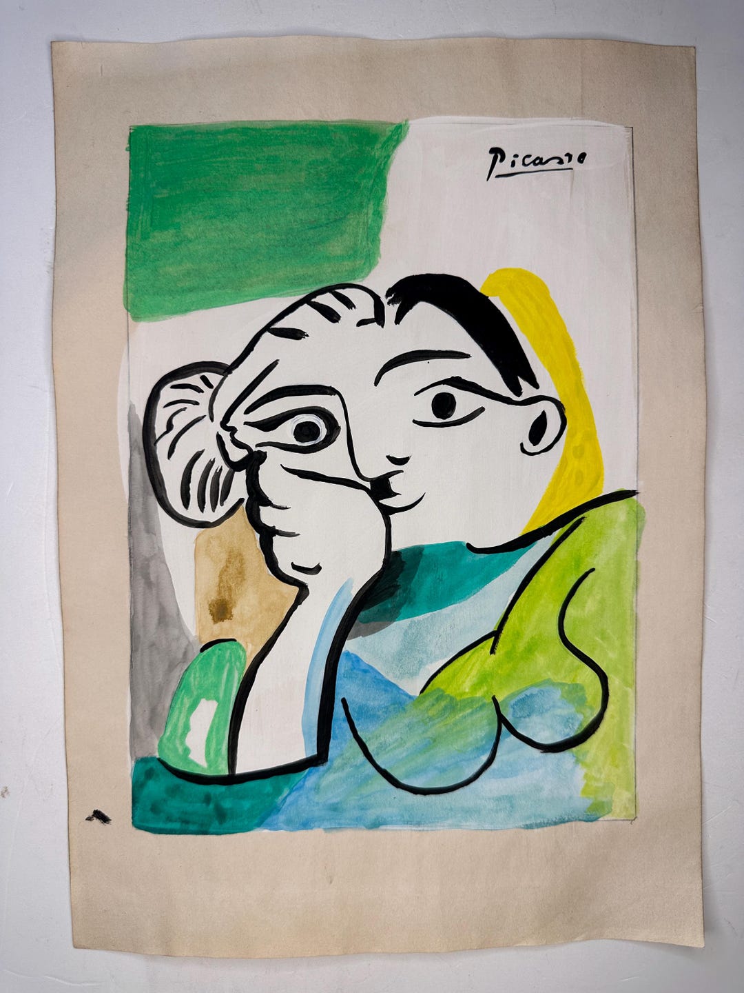 PABLO PICASSO Certificate COA Painting Drawing Handmade Old Vintage ...