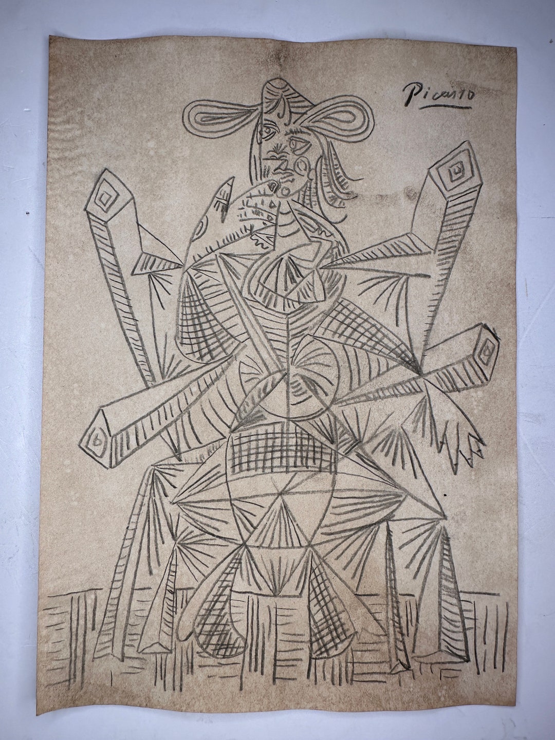 Pablo Picasso Certificate COA Painting Drawing Handmade Old Vintage ...
