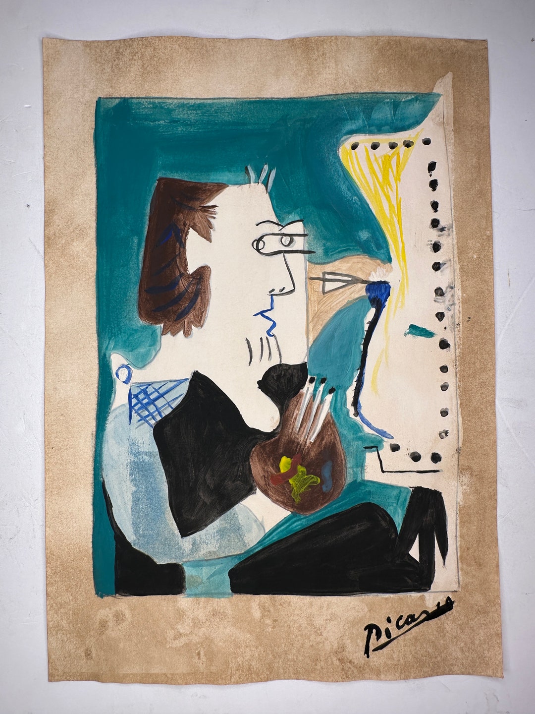 Pablo Picasso Certificate COA Painting Drawing Handmade Old Vintage ...