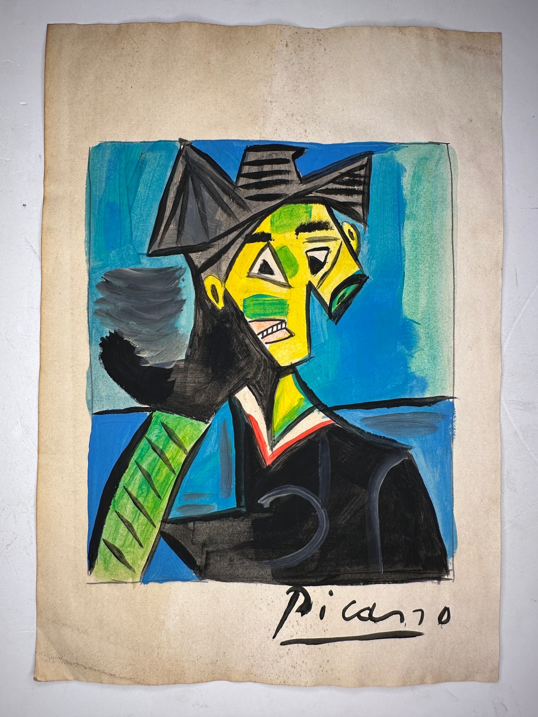 Pablo Picasso Certificate COA Painting Drawing Handmade Old Vintage ...