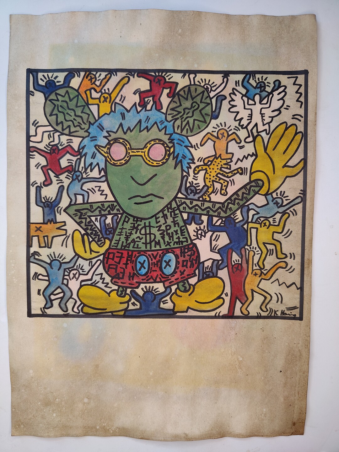 Keith Haring Certificate COA Painting Drawing Handmade Old Vintage ...