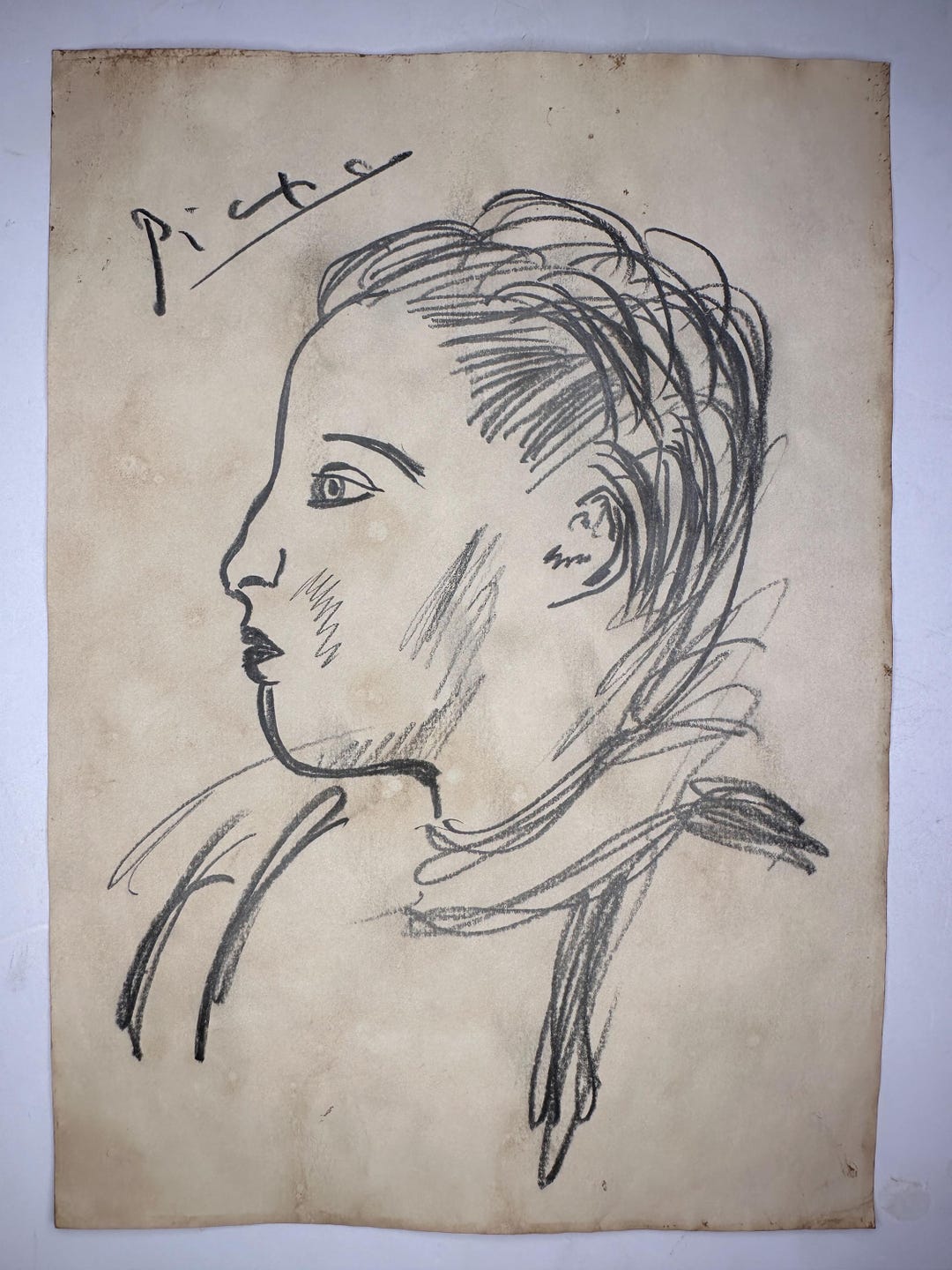 Pablo Picasso Certificate COA Painting Drawing Handmade Old Vintage ...