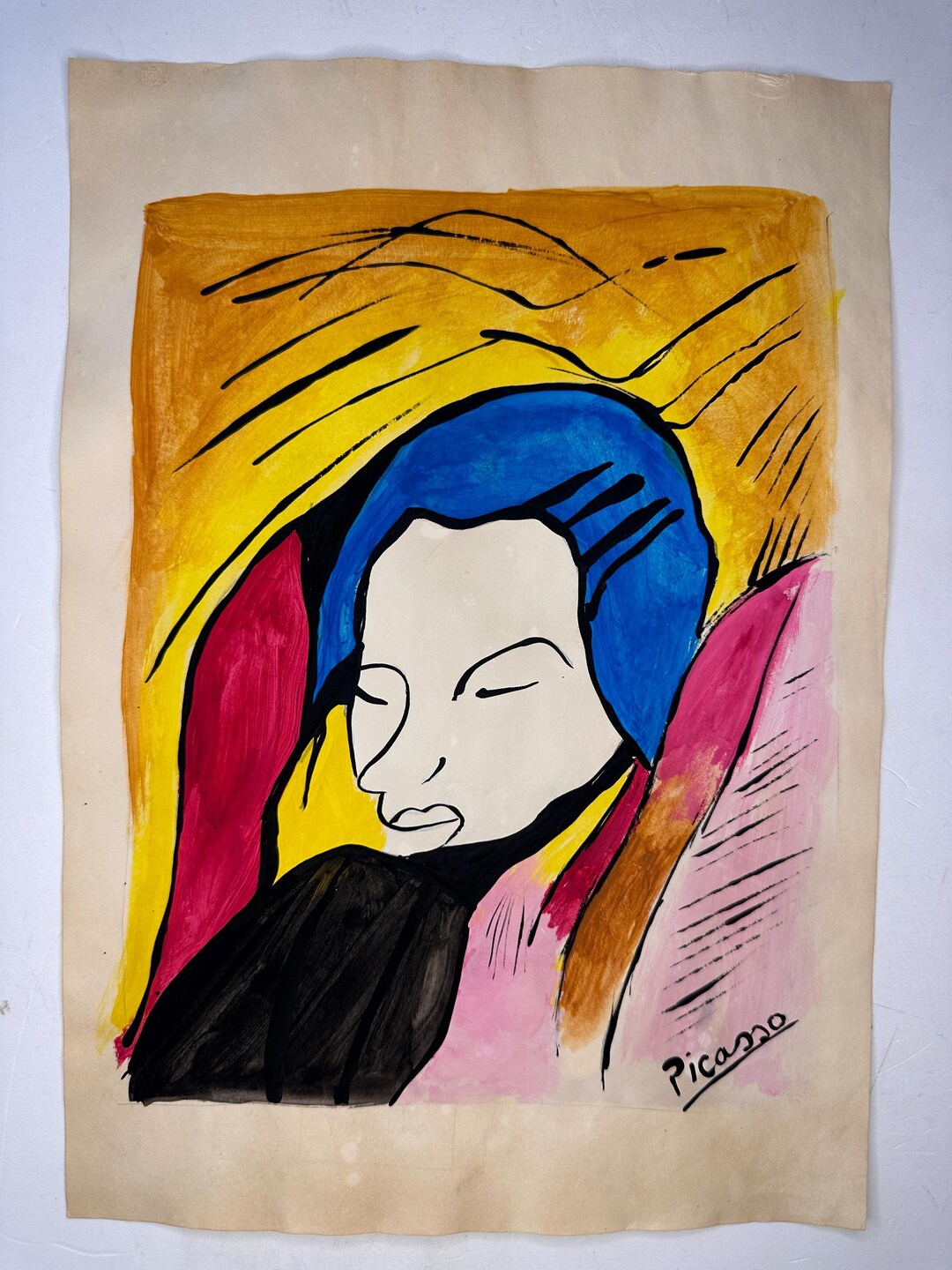 Pablo Picasso Certificate COA Painting Drawing Handmade Old Vintage ...
