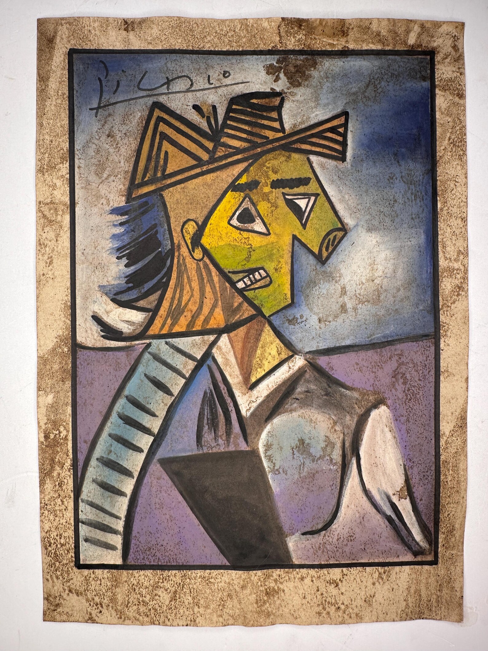 Pablo Picasso Certificate COA Painting Drawing Handmade Old Vintage ...