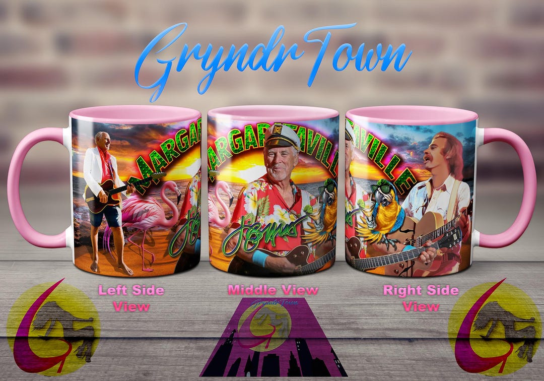 Jimmy Buffett the Beach, the Parrot, the Flamingo Custom Designed 11 Oz ...