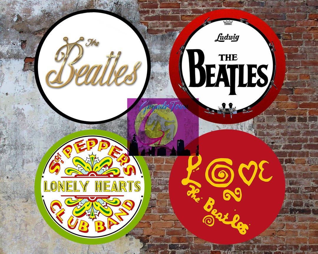 The Beatles Classic Drums or Apple With Logo MDF Hardboard 3.54 Round ...