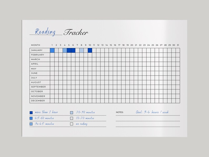 Yearly Progress Tracker | Printable Habit Tracker | Monthly Goal ...