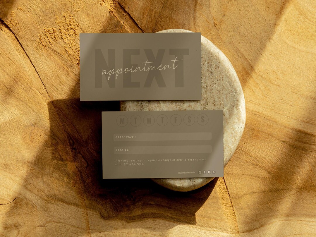 Elegant Editable Appointment Card Template - Instant Download ...