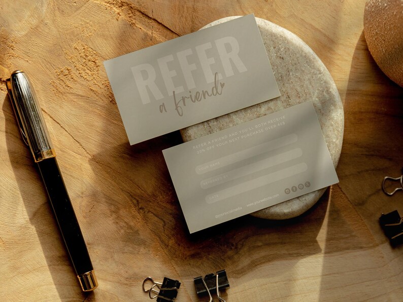 Editable Refer a Friend Digital Referral Card Template | Canva Instant ...