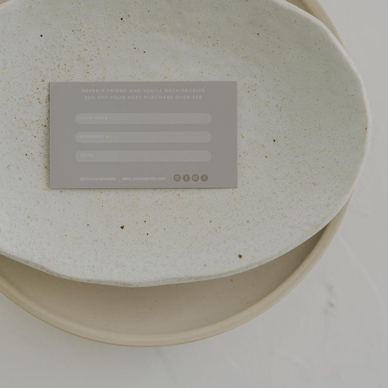 Editable Refer a Friend Digital Referral Card Template | Canva Instant ...