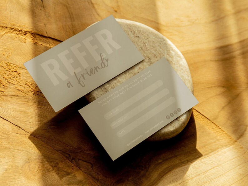 Editable Refer a Friend Digital Referral Card Template | Canva Instant ...