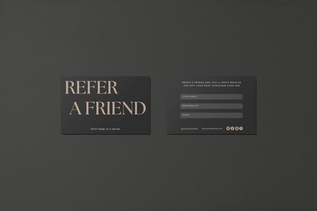 Editable Digital Referral Card Template - Instant Download, Printable ...