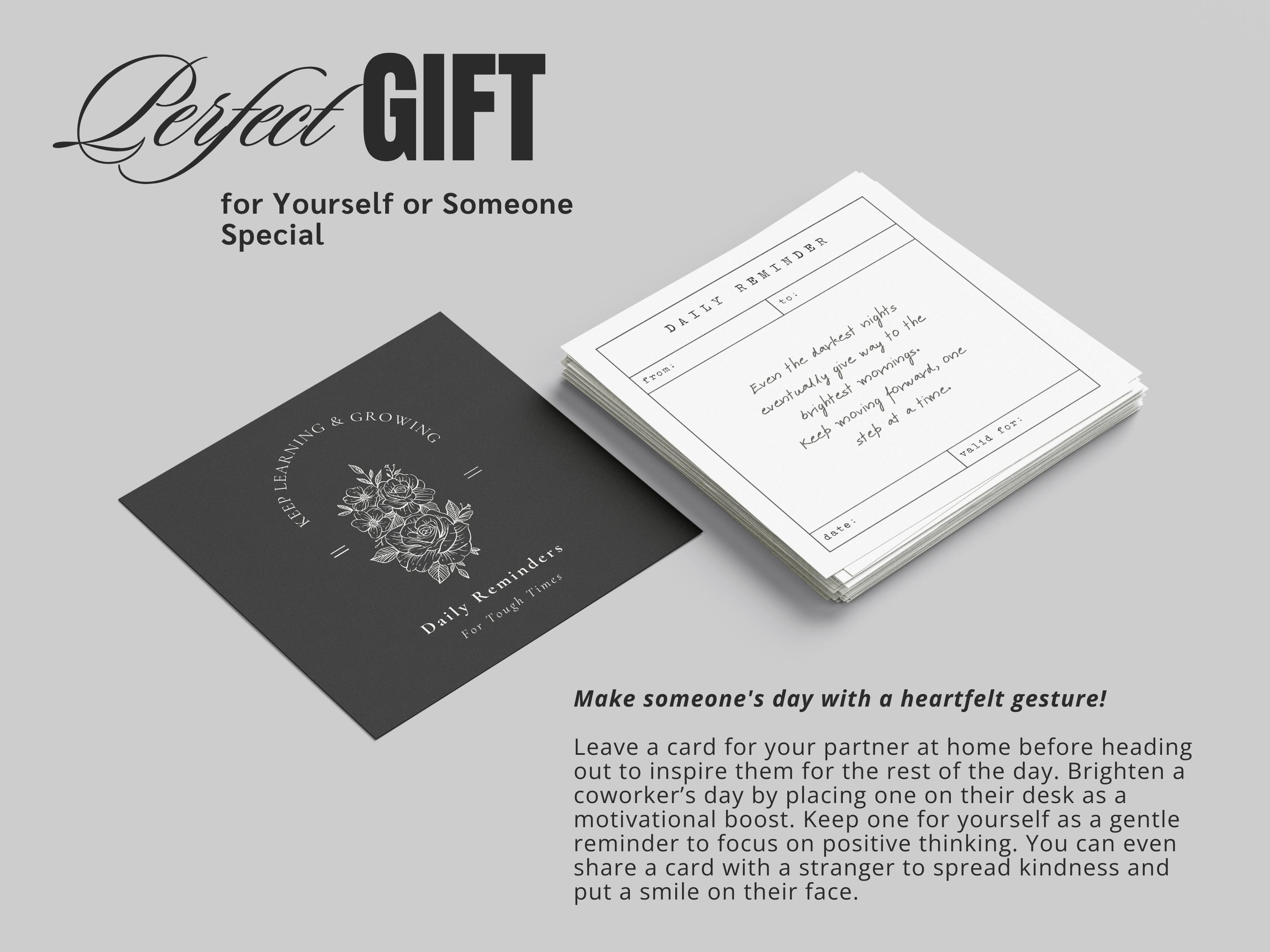 Editable Daily Reminder Cards With Motivational Quotes & Affirmations ...