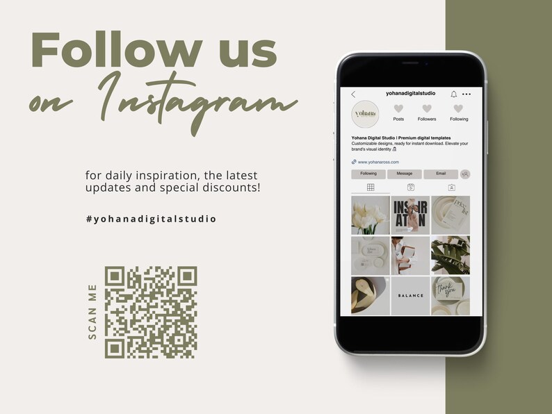 Editable QR Code Template for Business | Digital Social Media Card to ...