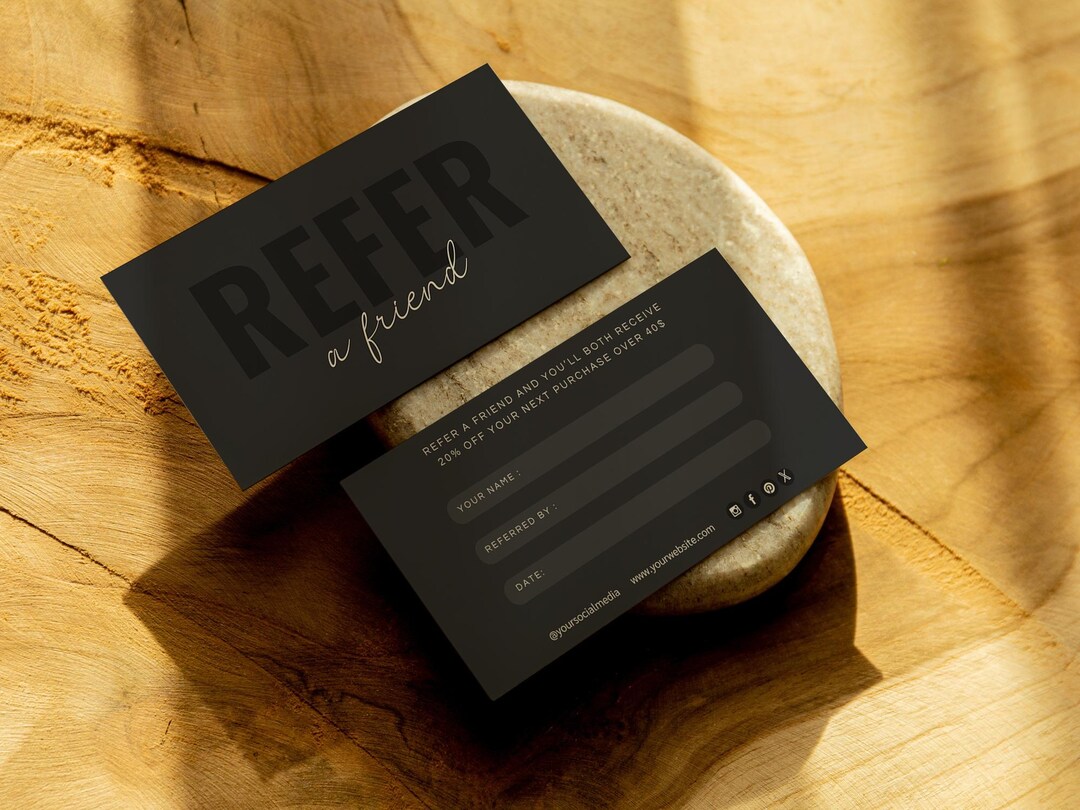 Editable Digital Referral Card Canva Template | Instant Download ...