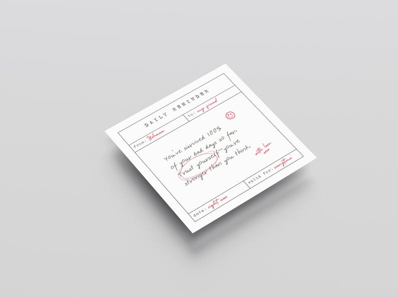 Editable Daily Reminder Cards With Motivational Quotes & Affirmations ...