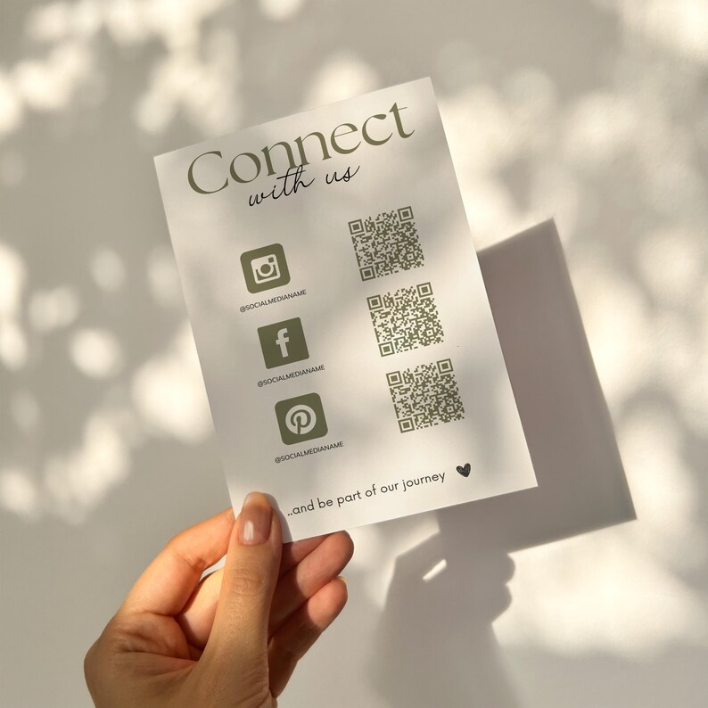 Editable QR Code Template for Business | Digital Social Media Card to ...