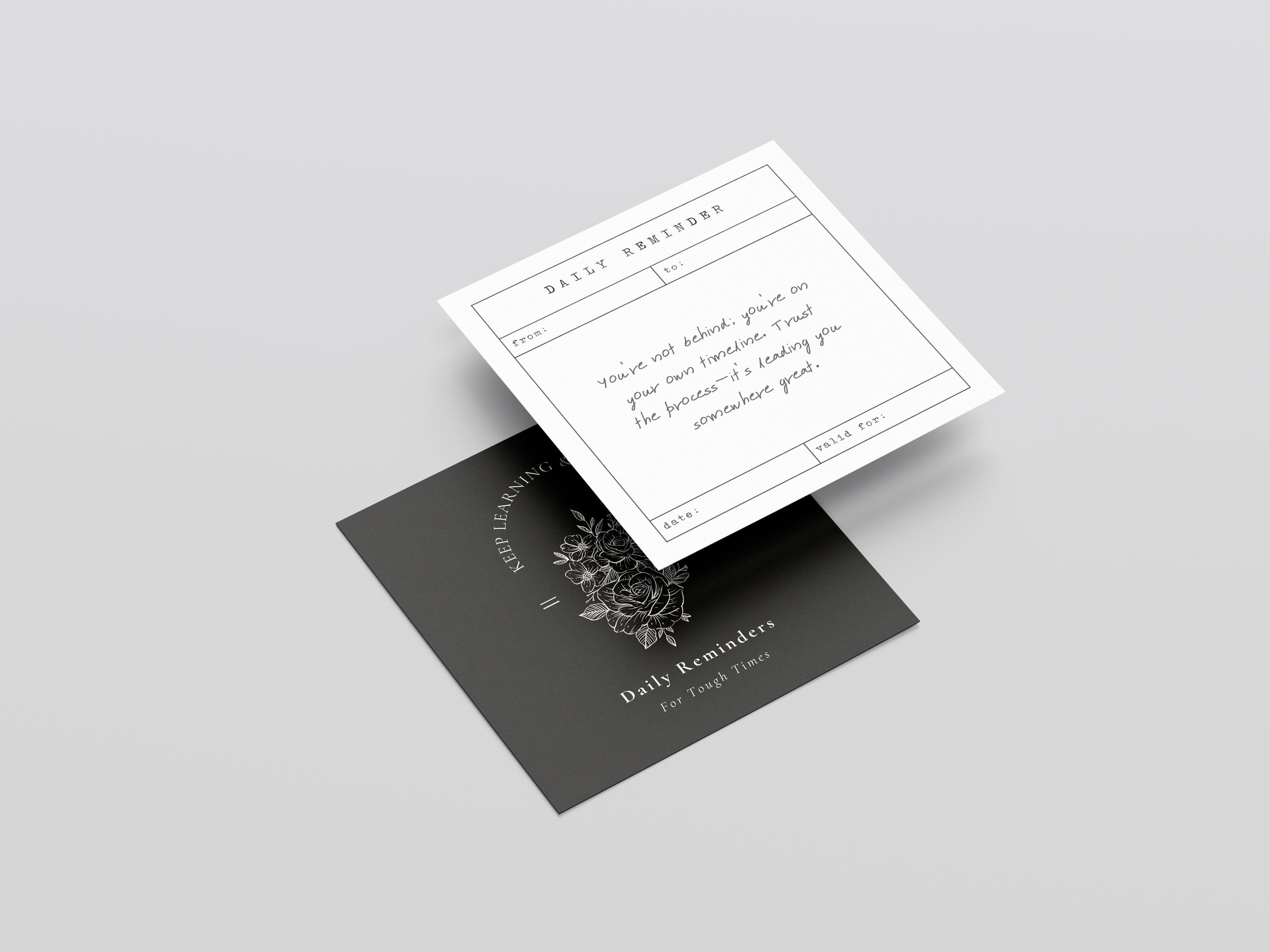 Editable Daily Reminder Cards With Motivational Quotes & Affirmations ...