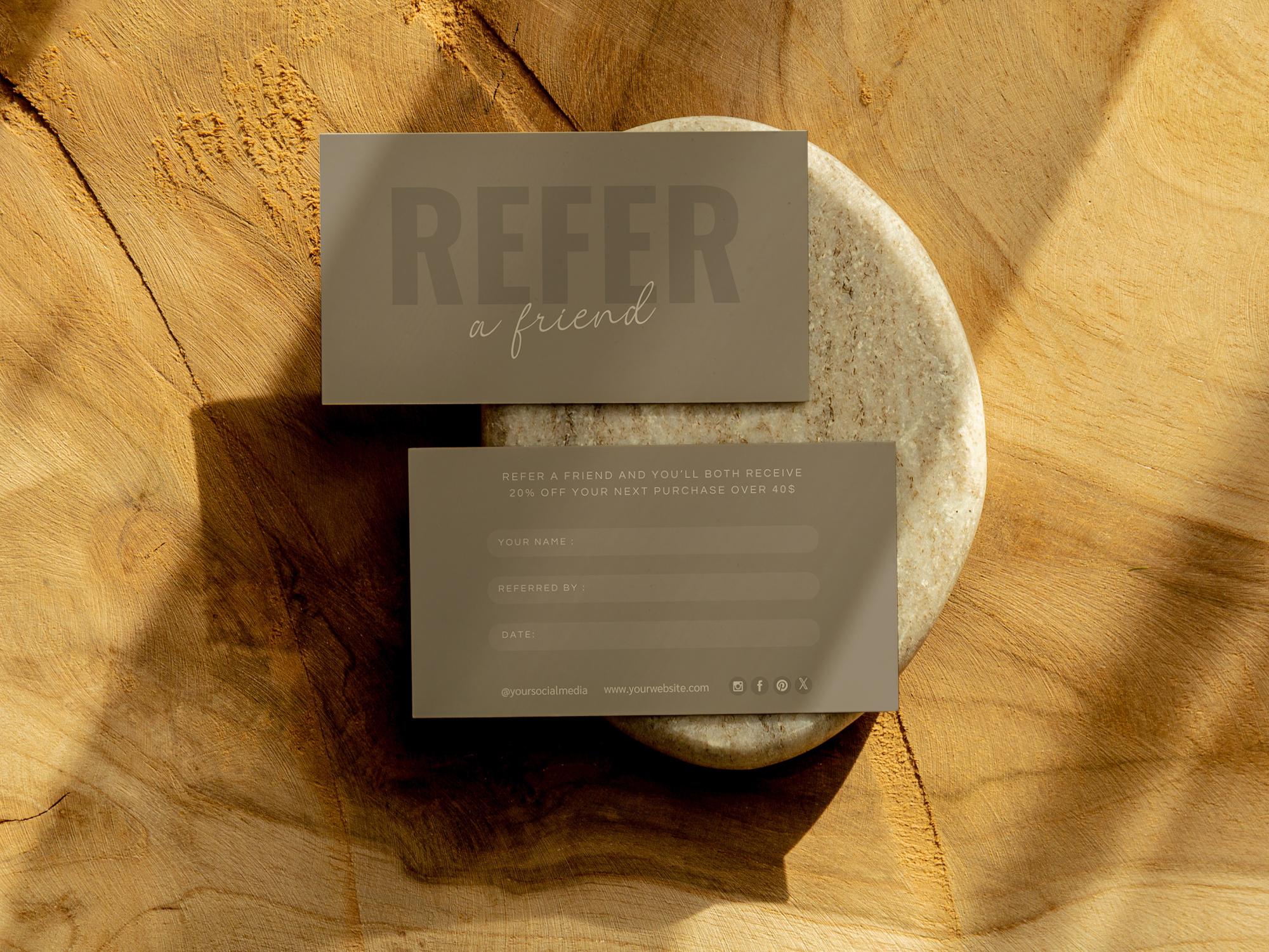 Editable Digital Referral Card Canva Template | Instant Download ...