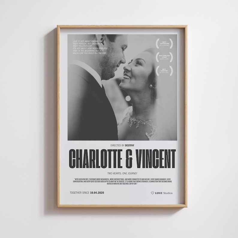 Personalized Movie Couple Poster - Editable Canva Template, Digital ...