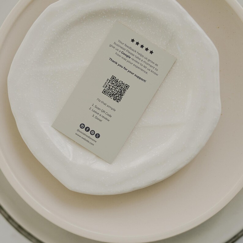 Customizable Minimalist Review Card Template With QR Code - Instant ...