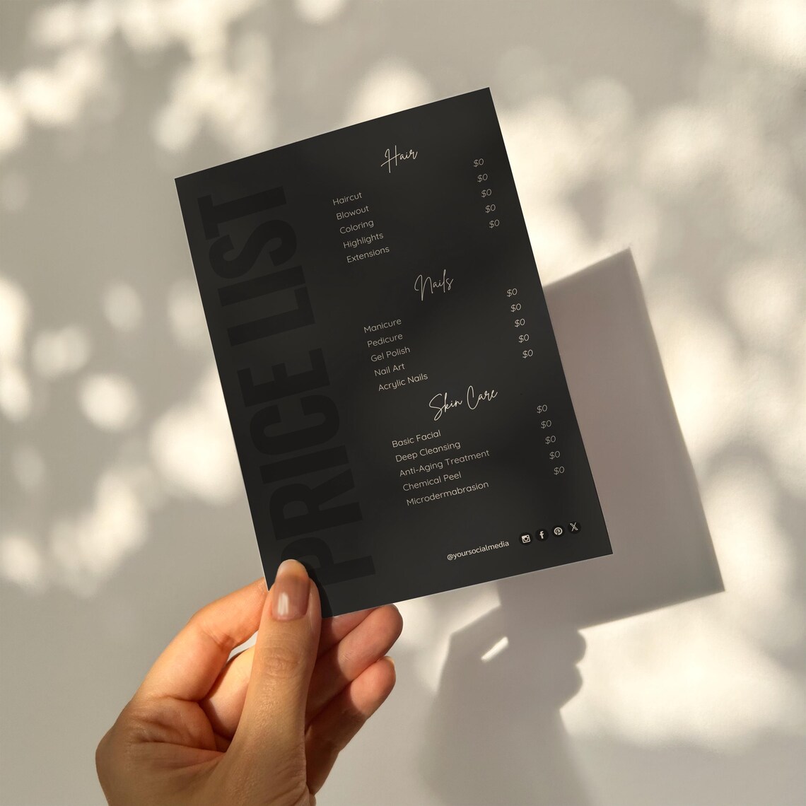 Editable Minimalist Price List Template Instant Download Customizable ...