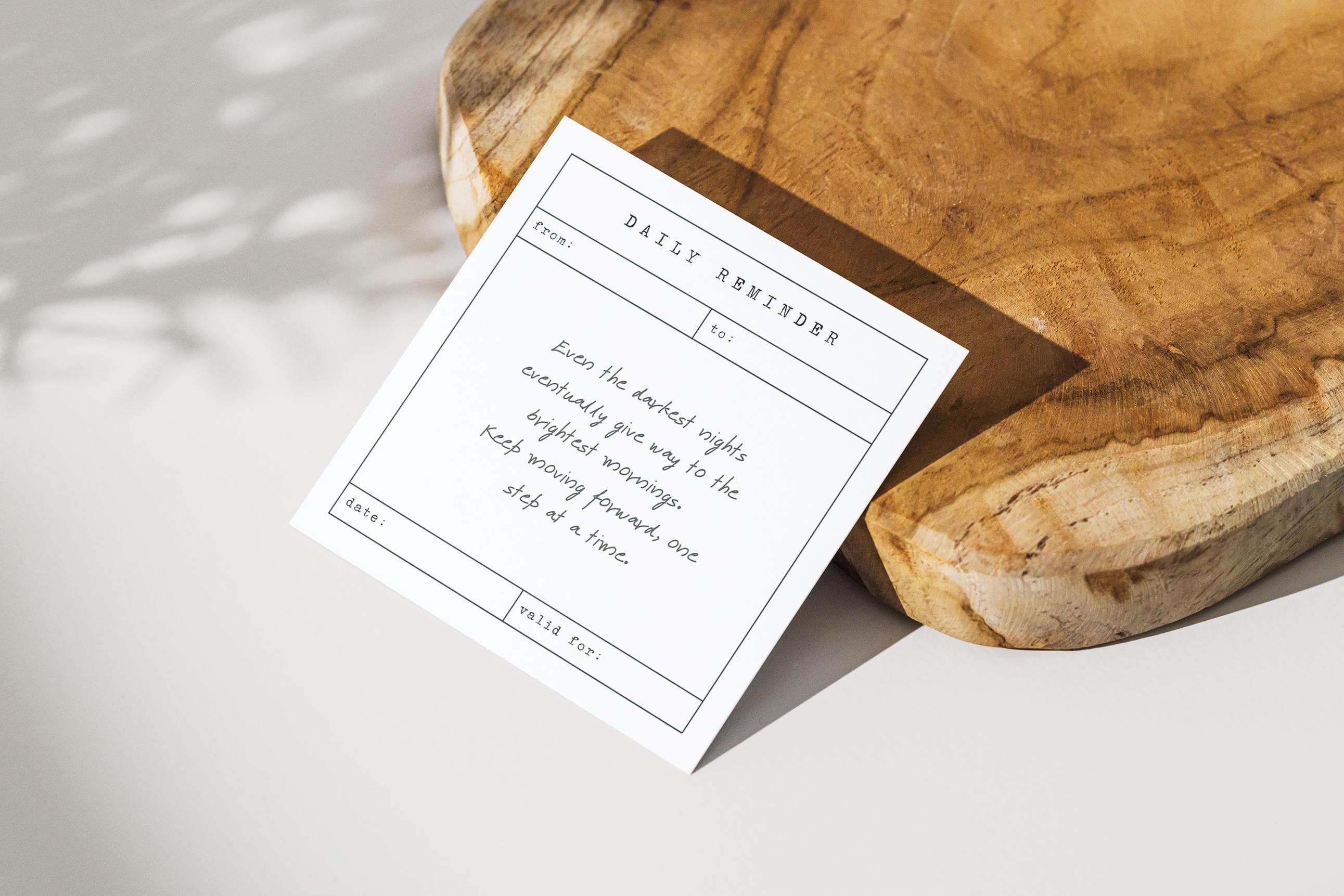 Editable Daily Reminder Cards With Motivational Quotes & Affirmations ...