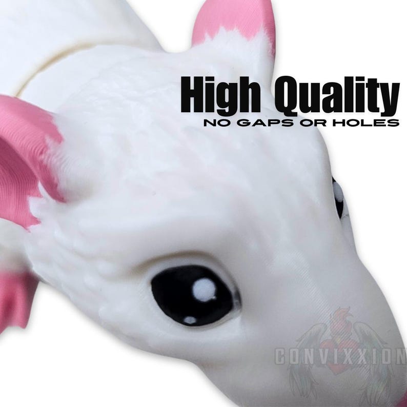 Articulated Albino Rat 3D Printed High-quality Posable Desk Pet | Adult ...
