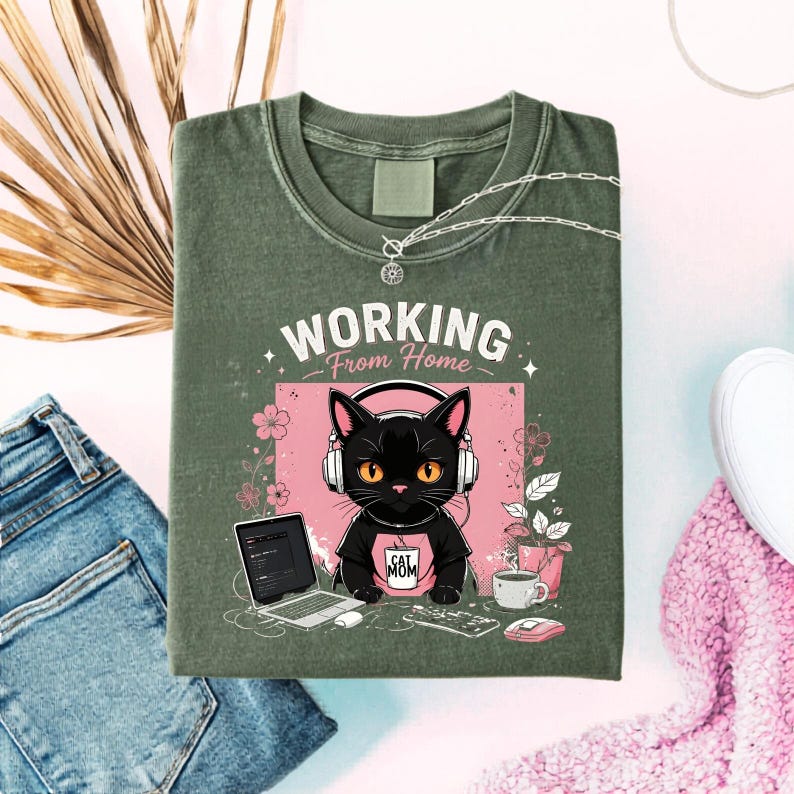 Retro Cat Mom PNG – Funny Working From Home Cat Lover Design (digital ...