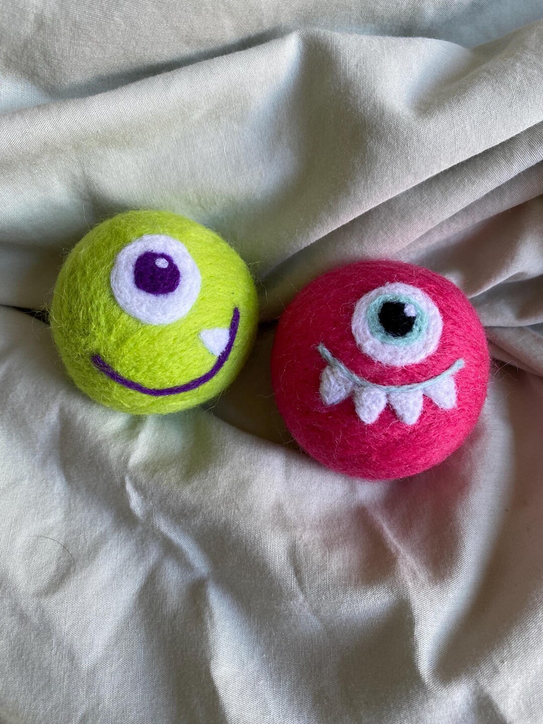 Handmade Felt Dryer Balls Cute Monster Dryer Balls Fun Character Balls ...